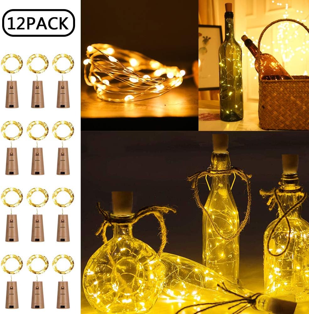 LED Flaschenlicht,12 Stück 20 LED 2M Led Flaschenlicht Lichterketten ...