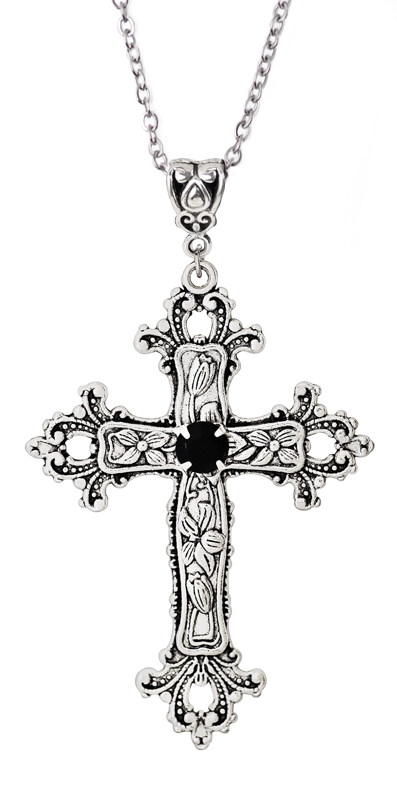 Sacina Gothic Cross Necklace, Zinc Alloy Cross Pendant, Goth Jewelry ...