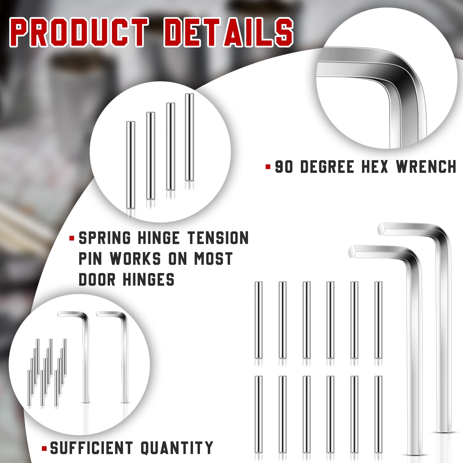 Spring Hinge Tension Pin Replacement Kit Includes 12 Stainless Steel ...