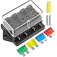 Amazon.com: RED WOLF 4 Way Blade Fuse Block Box Holder w/Negative Bus ATC/ATO Standard Circuit ...