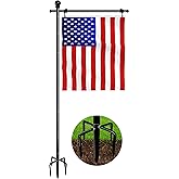 Amazon.com : Koutemie 10FT Garden Flag Pole Stand with Metal Base for ...