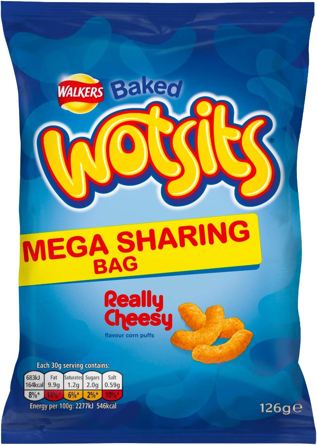 Walkers Wotsits Cheese Snacks Mega Sharing Bag 126g (Pack of 12 ...