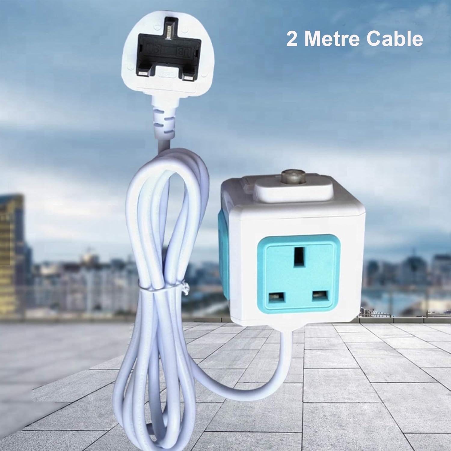 Mini Power Cube with 2 USB,4 Way Switched MagicCube 2m Extension Lead ...