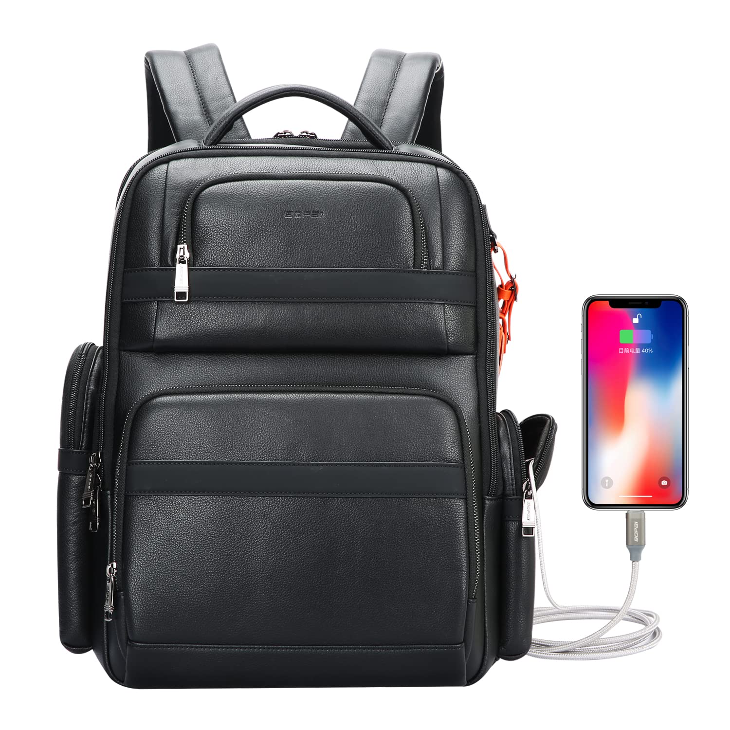 Mua BOPai 40L Genuine Business Leather Laptop Professional Backpack for ...