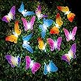 Garden Solar Lights Butterfly String Lights Waterproof Fiber Optic ...