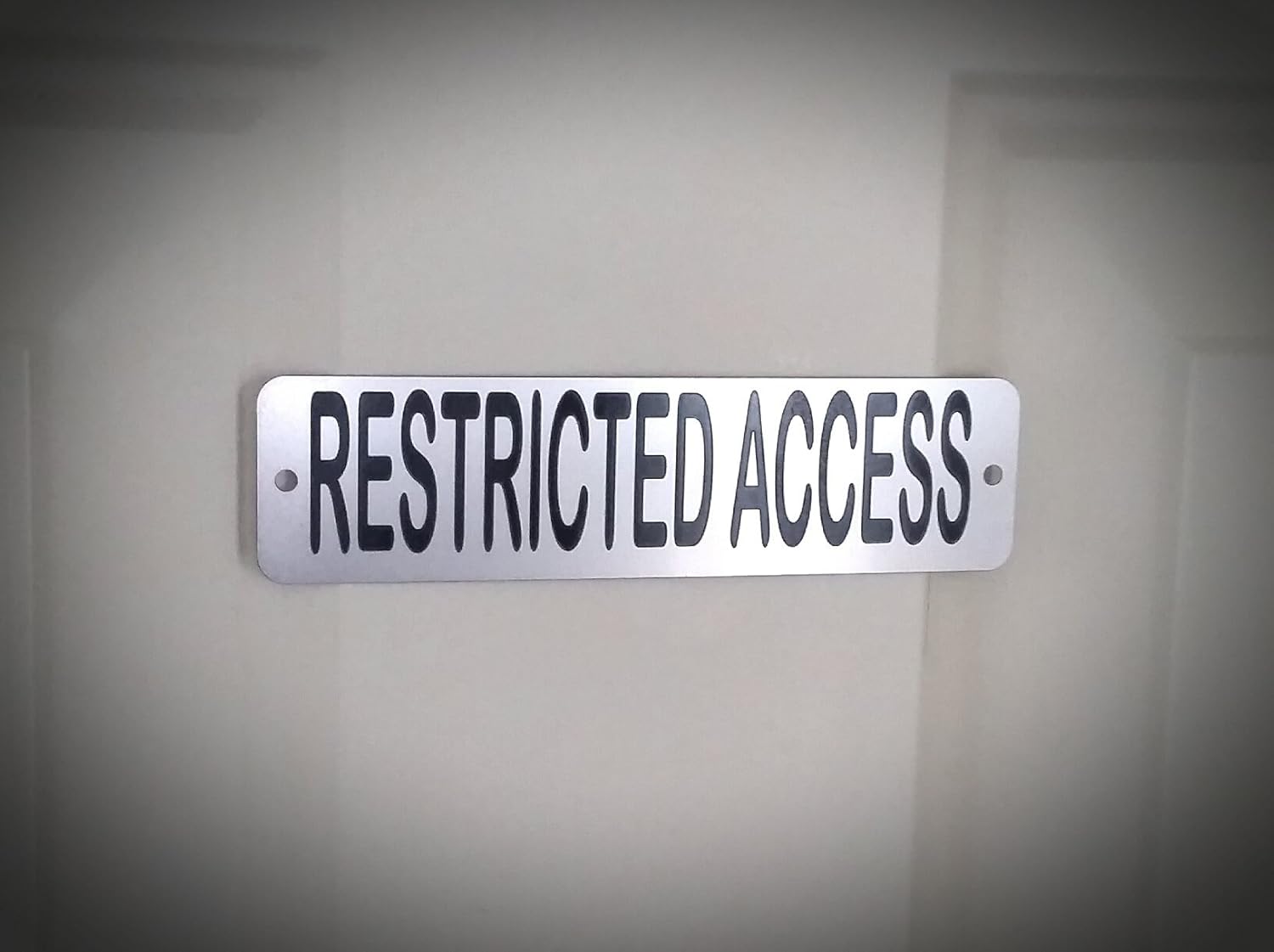 Amazon.com: Restricted Access Metal Sign - Etched Stainless Steel ...