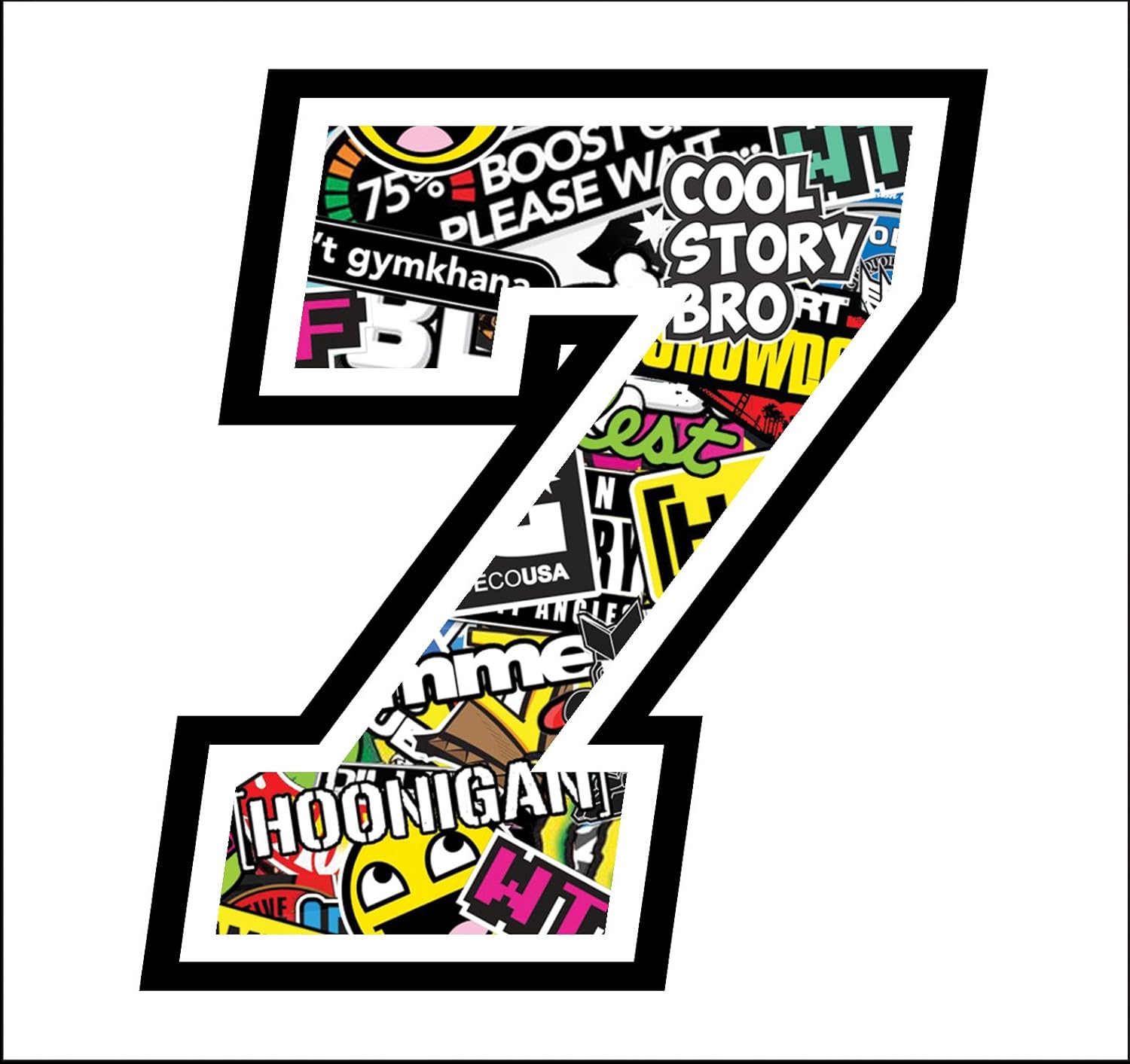 Adesivo NUMERO GARA 12 cm - STICKER BOMB - gara cross pista auto moto ...