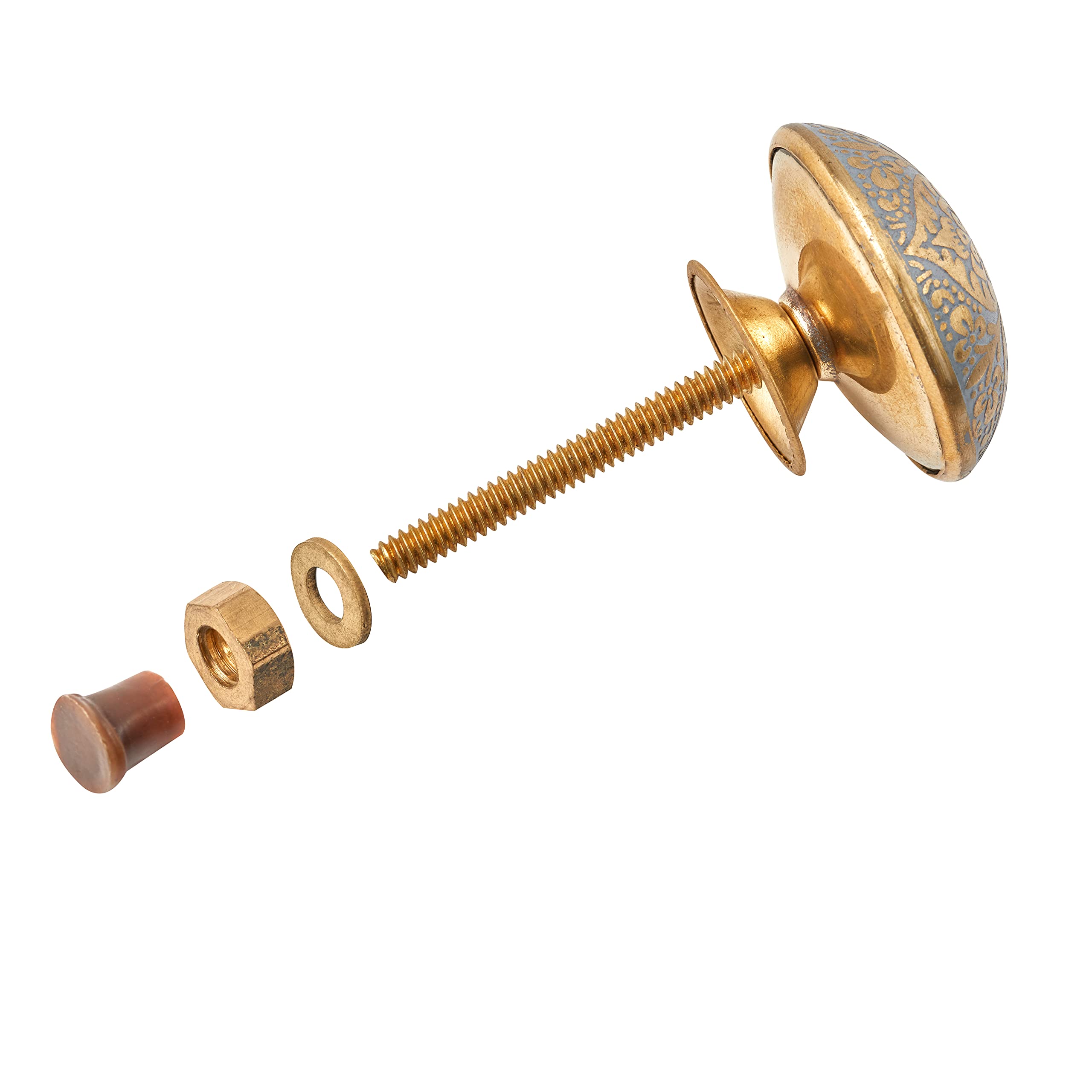 6 Handmade Brass Knobs | Brass White Cabinet Knobs | Drawer Knobs Ideal ...