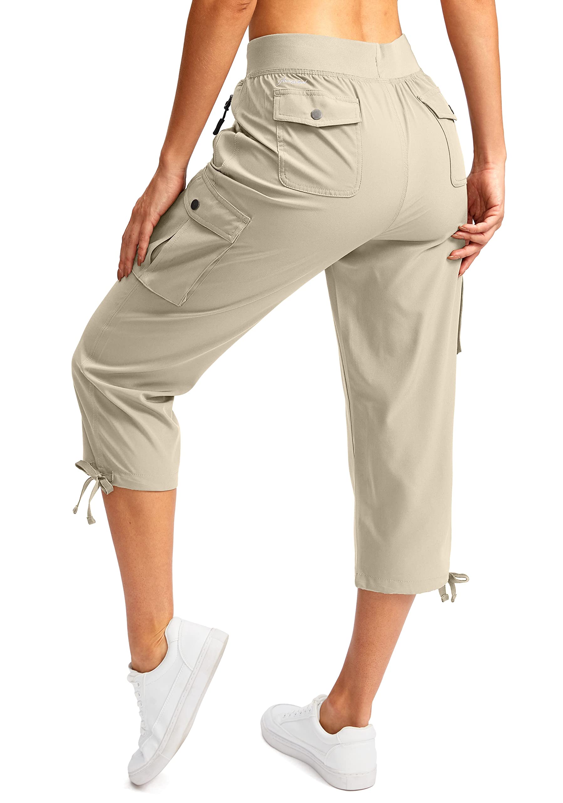 Soothfeel Women's Cargo Capris Pants with 6 Pockets Lightweight Quick Dry Travel Hiking Summer ...