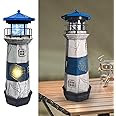 Solar Lighthouse Outdoor Decor - Waterproof Rotating LED Garden Lights ...