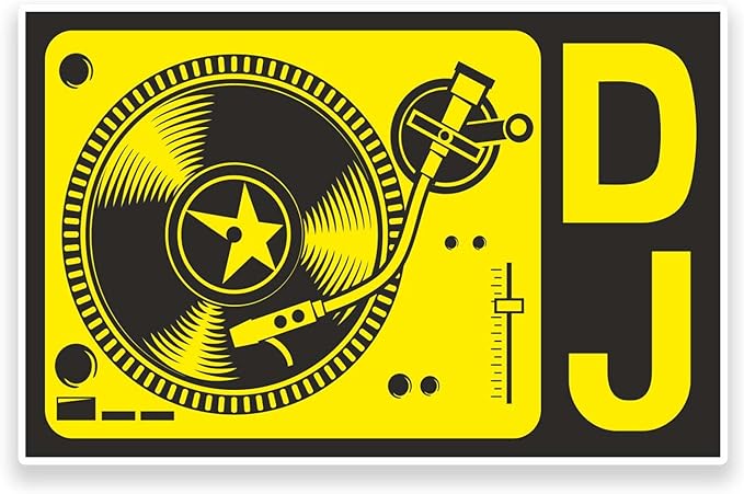 2 x 10cm DJ Vinyl Sticker Decal Laptop Car Bike Decks Music Fun Gift ...