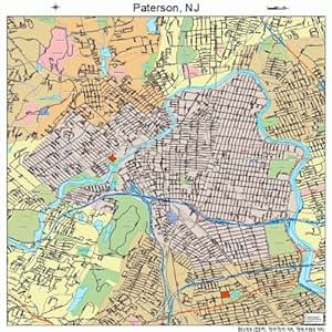 Amazon.com: Large Street & Road Map of Paterson, New Jersey NJ ...