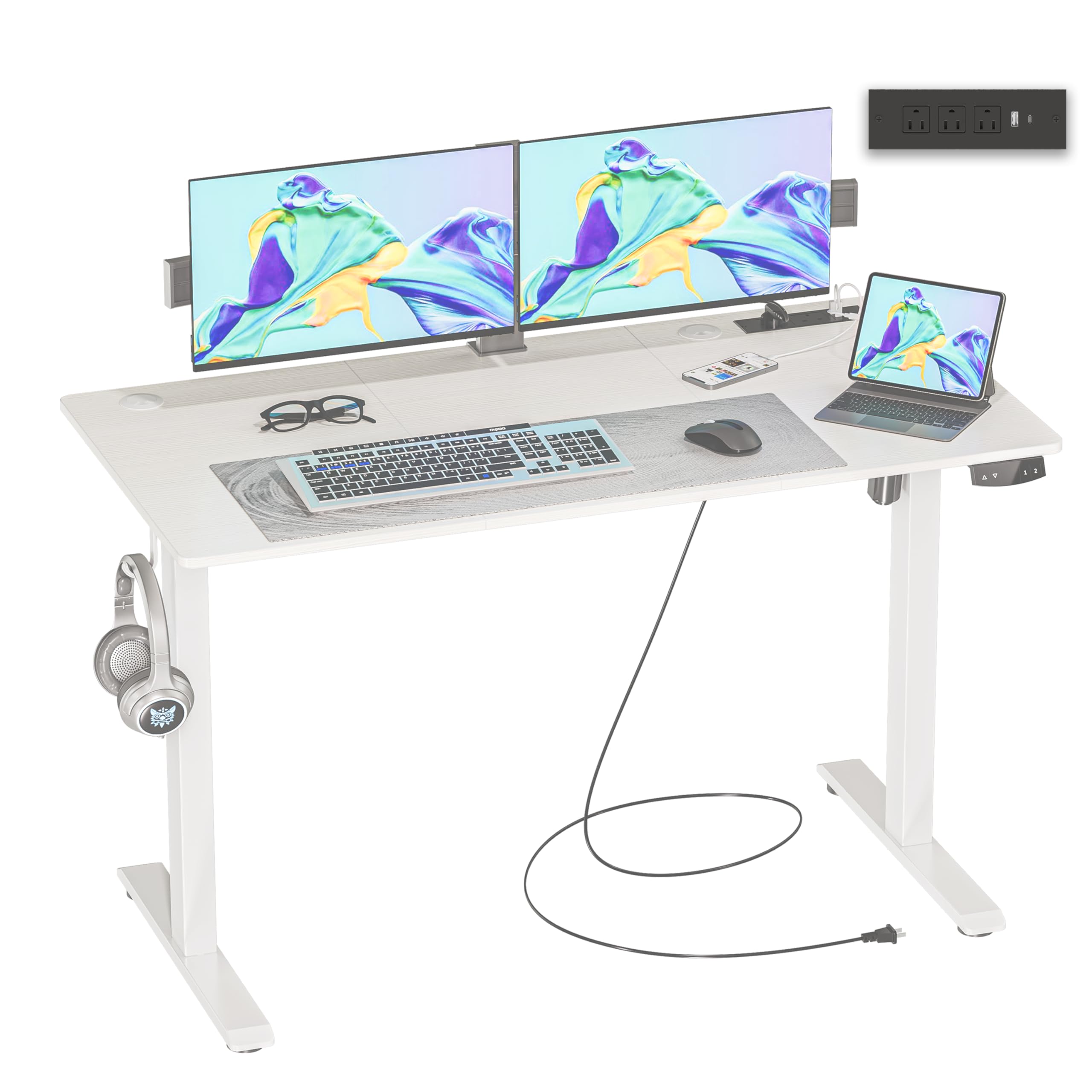 JOISCOPE 48 X 24 Inch Adjustable Electric Standing Desk 3AC USB Type JOISCOPE 48 X 24 Inch Adjustable Electric Standing Desk 3AC USB Type