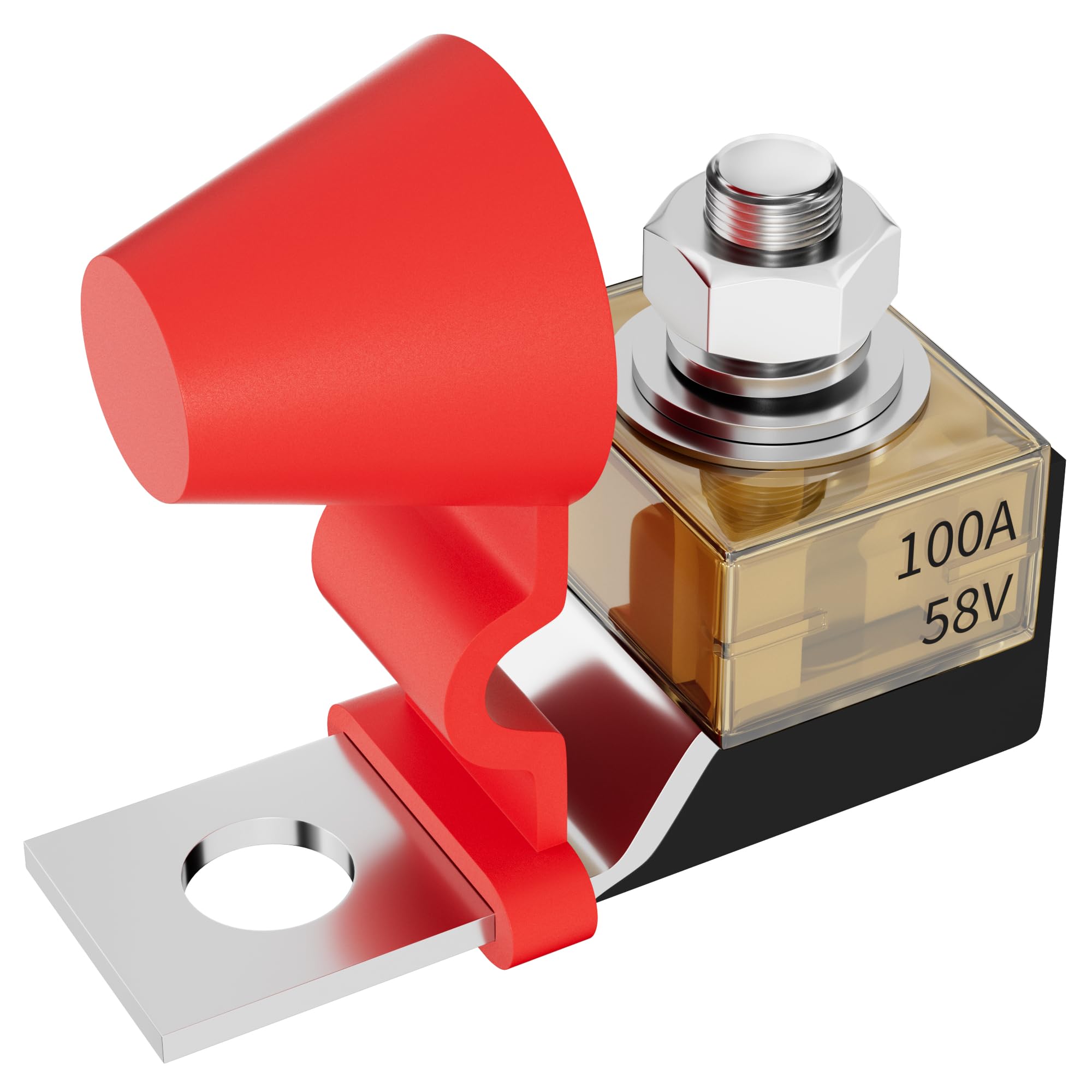 Joinfworld MRBF Terminal Fuse Block 100A 58V DC Battery Terminal Fuse Kit with 5/16" Stud Marine ...