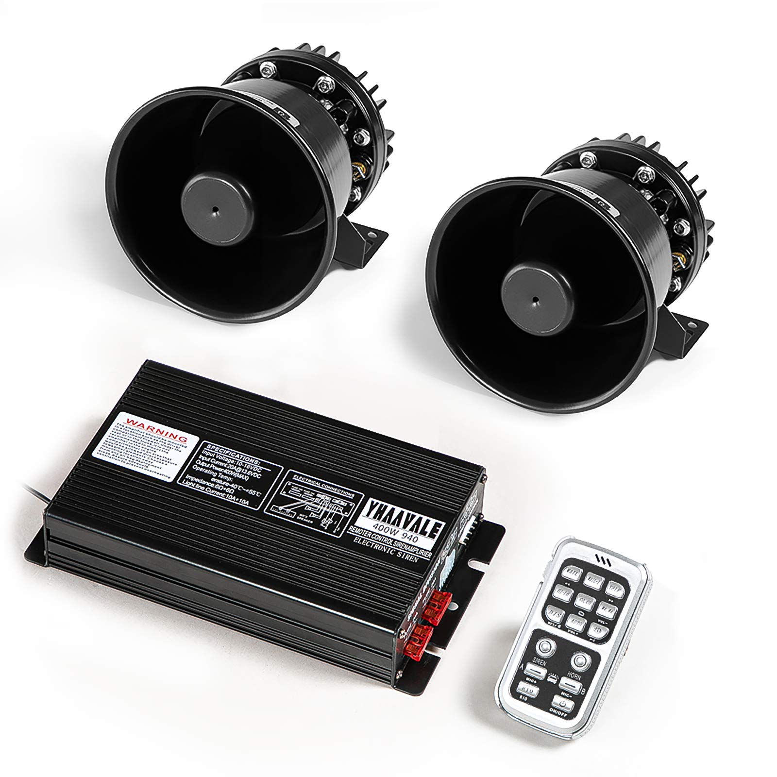 YHAAVALE Car Police Siren,Car Signal Division PA System,DV12V,400W,940 ...