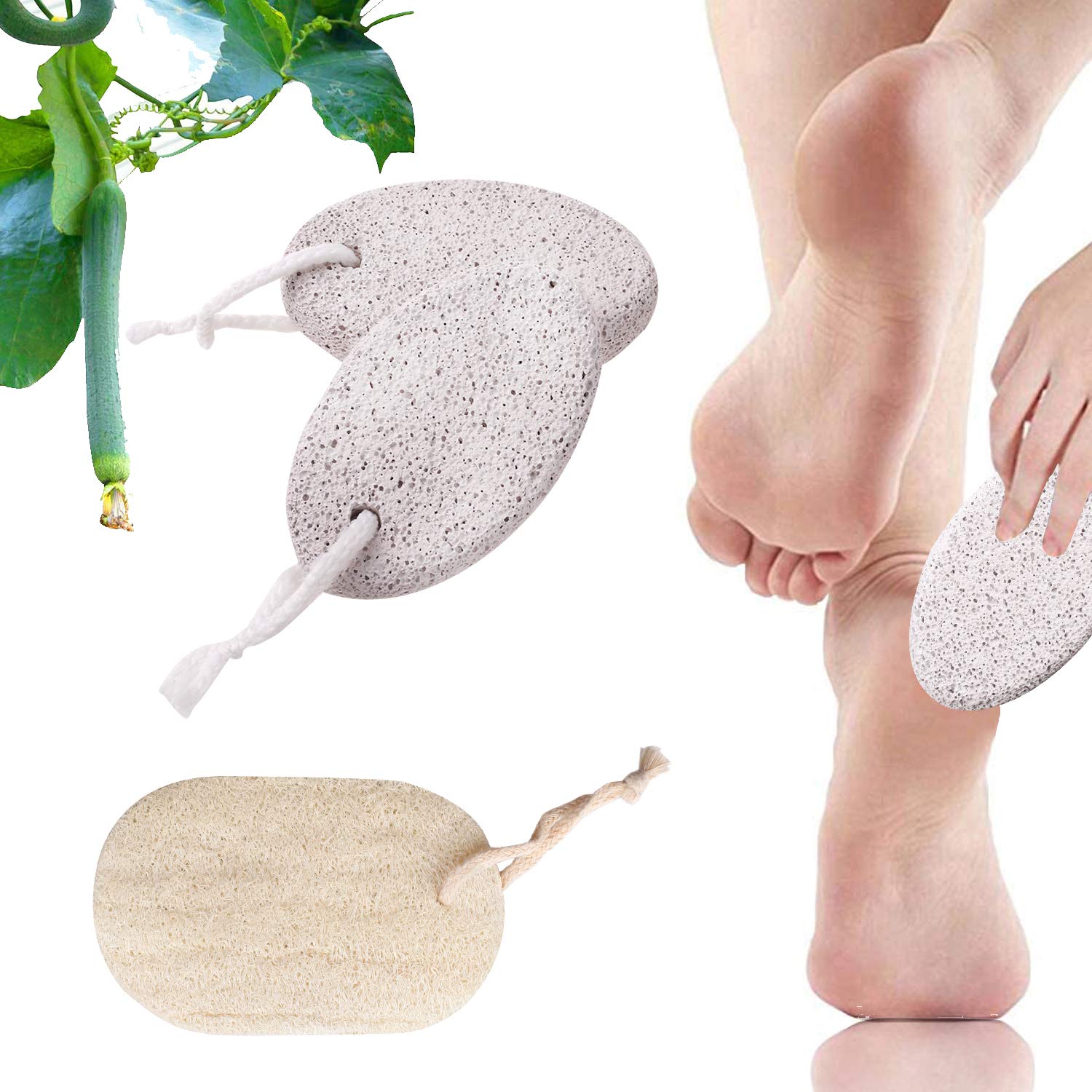 Buy Natural Pumice Stone for Feet,2 Pack White Foot Pumice Stone for ...