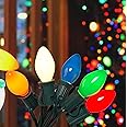 Abeja 25FT Outdoor C7 Multicolor Light, Vintage Christmas String Lights ...
