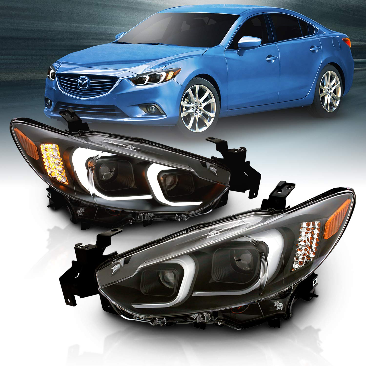 Mua AmeriLite Black Projector Headlights With Glow Bar For 2014-2017 ...
