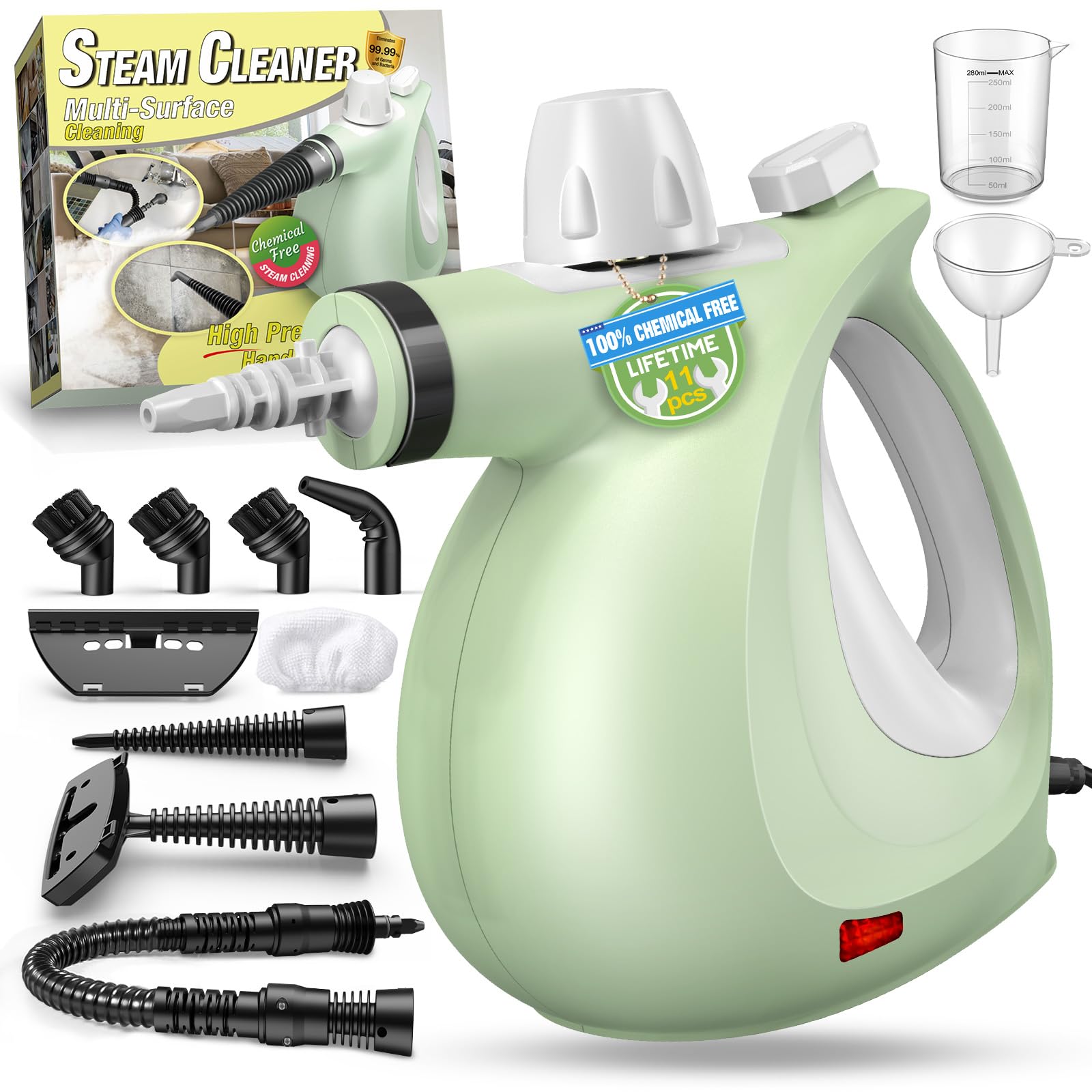 Steam Cleaner, Powerful Pressurized Multipurpose Steamer for Cleaning ...
