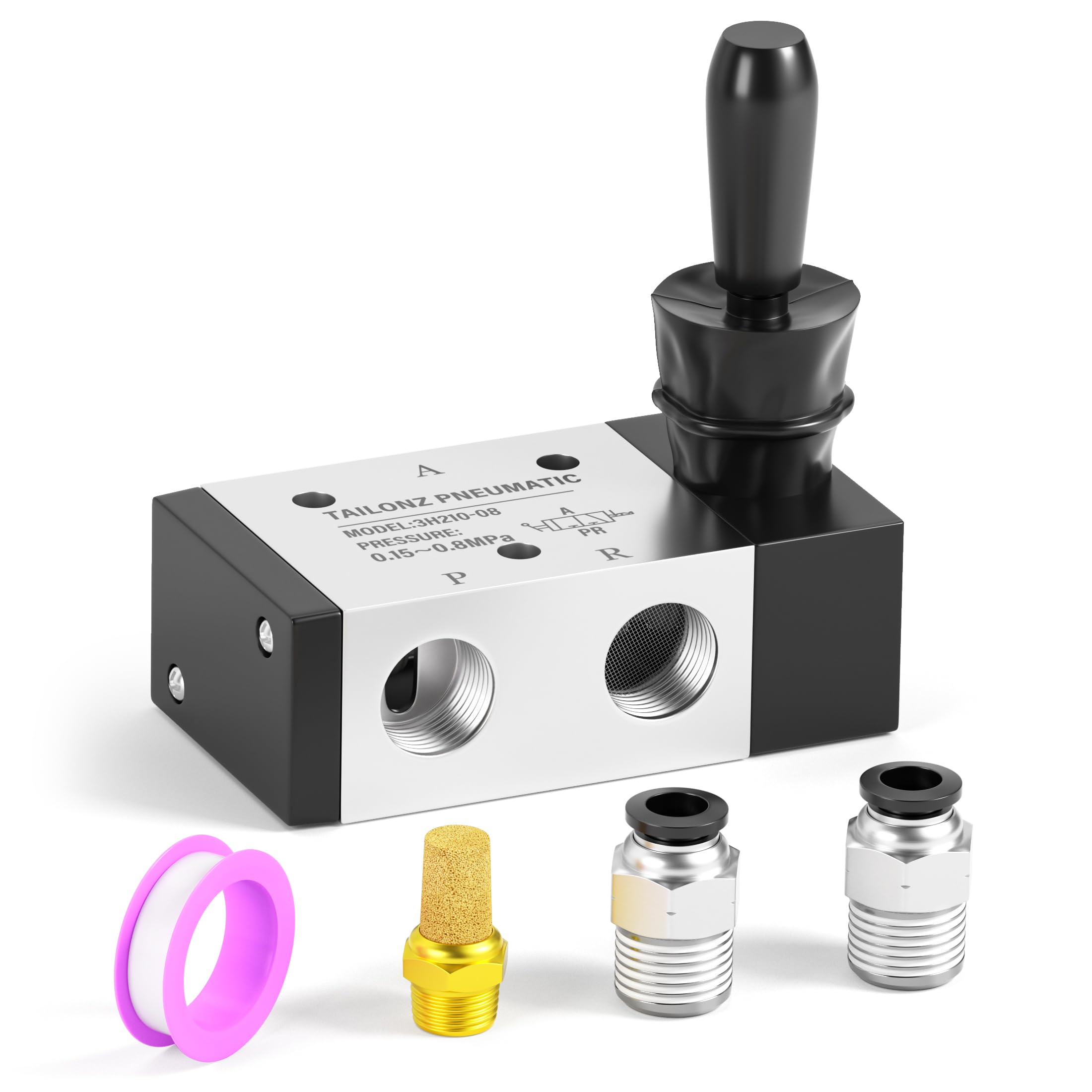 Mua TAILONZ PNEUMATIC 3 Way 2 Postion Air Hand Lever Operated Valve 1/4"NPT Pneumatic Solenoid ...