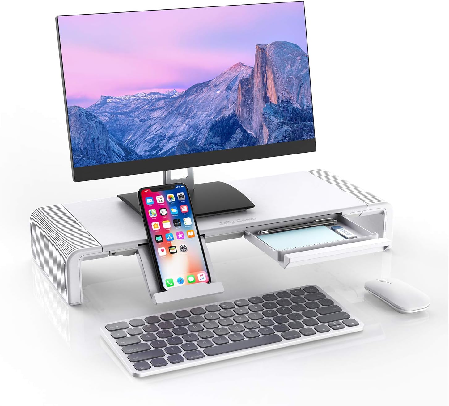 Monitor Stand Riser, Jelly Comb Adjustable Desktop Shelf Organizer with ...