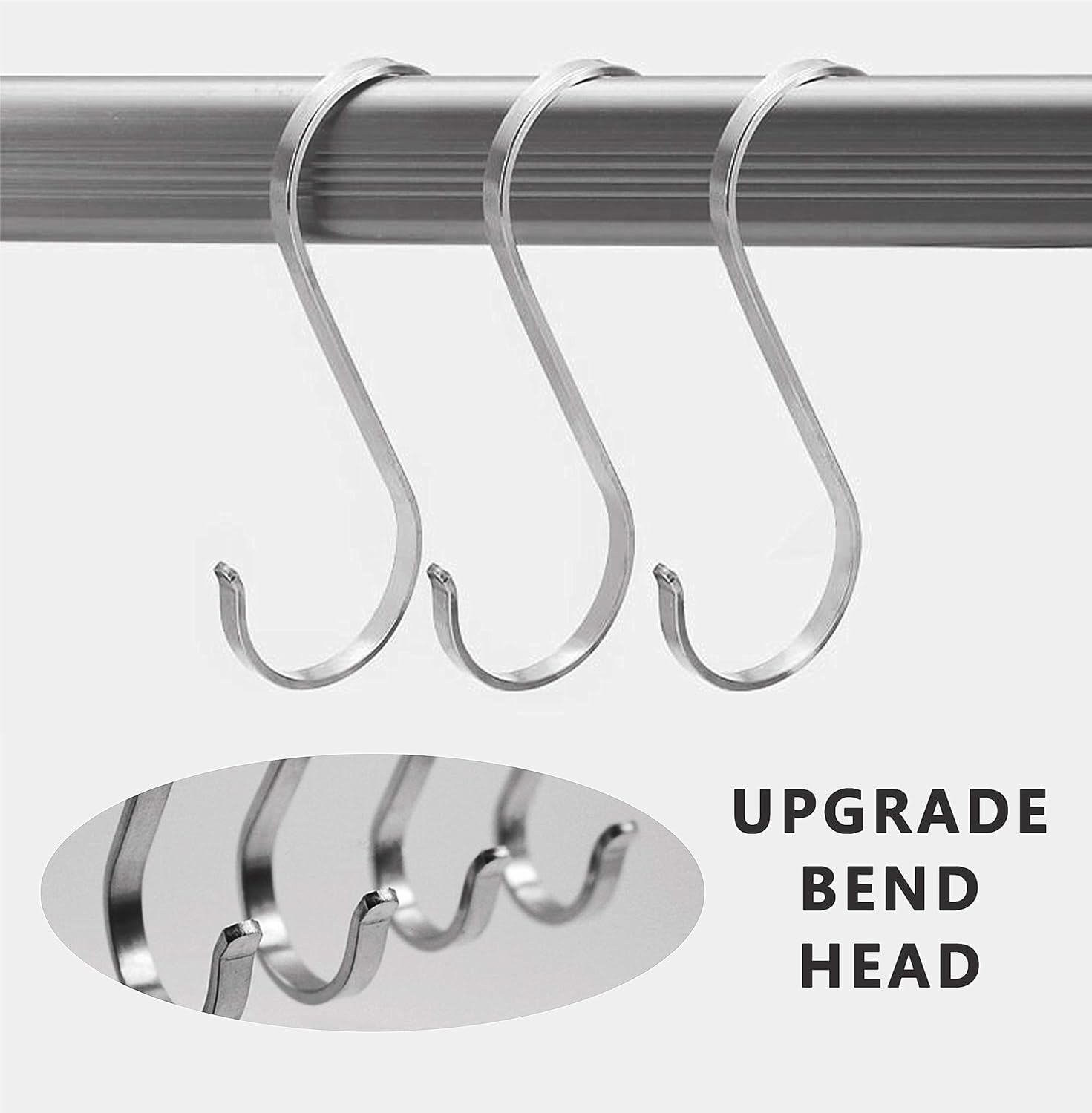 Flat S Hooks Heavy Duty with Upgrade Head, 304 Stainless Steel S Shaped ...