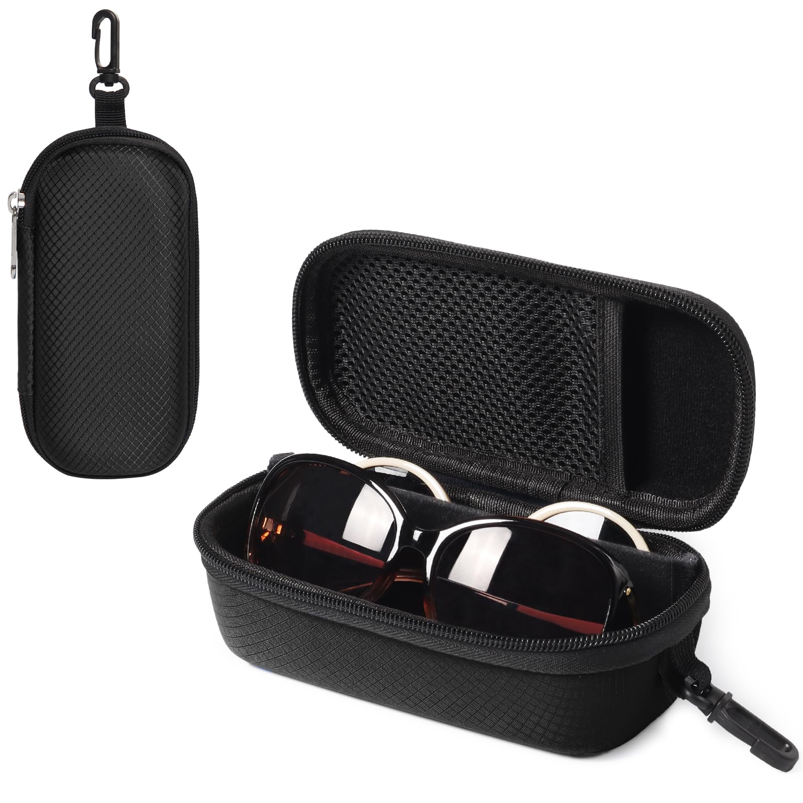 Bukere Double Eyeglasses Case with Adjustable Slots, EVA Hard-shell ...