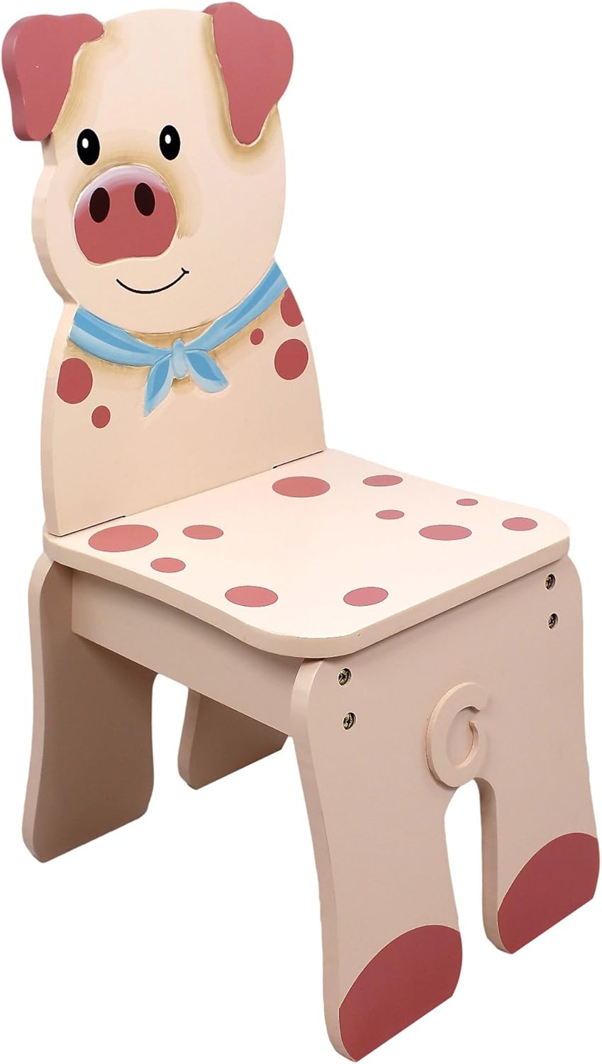 Fantasy Fields – Happy Farm Animals themed Kids Wooden Pig Chair (Table ...