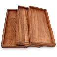 Amazon.com: NIRMAN Acacia Wood Rectangular Wooden Platters for Home ...