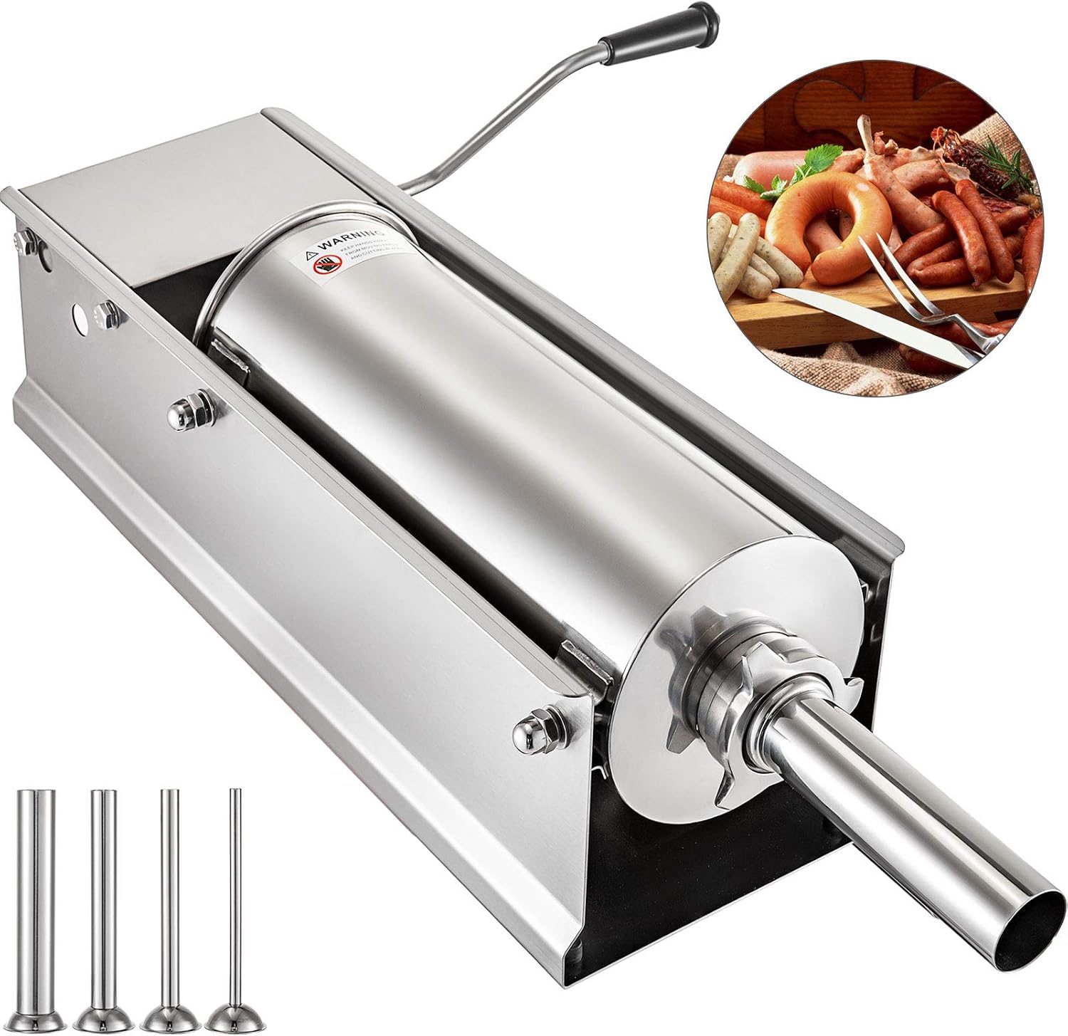 KITGARN Sausage Stuffer Machine 7L Stainless Steel Sausage Filler KITGARN Sausage Stuffer Machine 7L Stainless Steel Sausage Filler