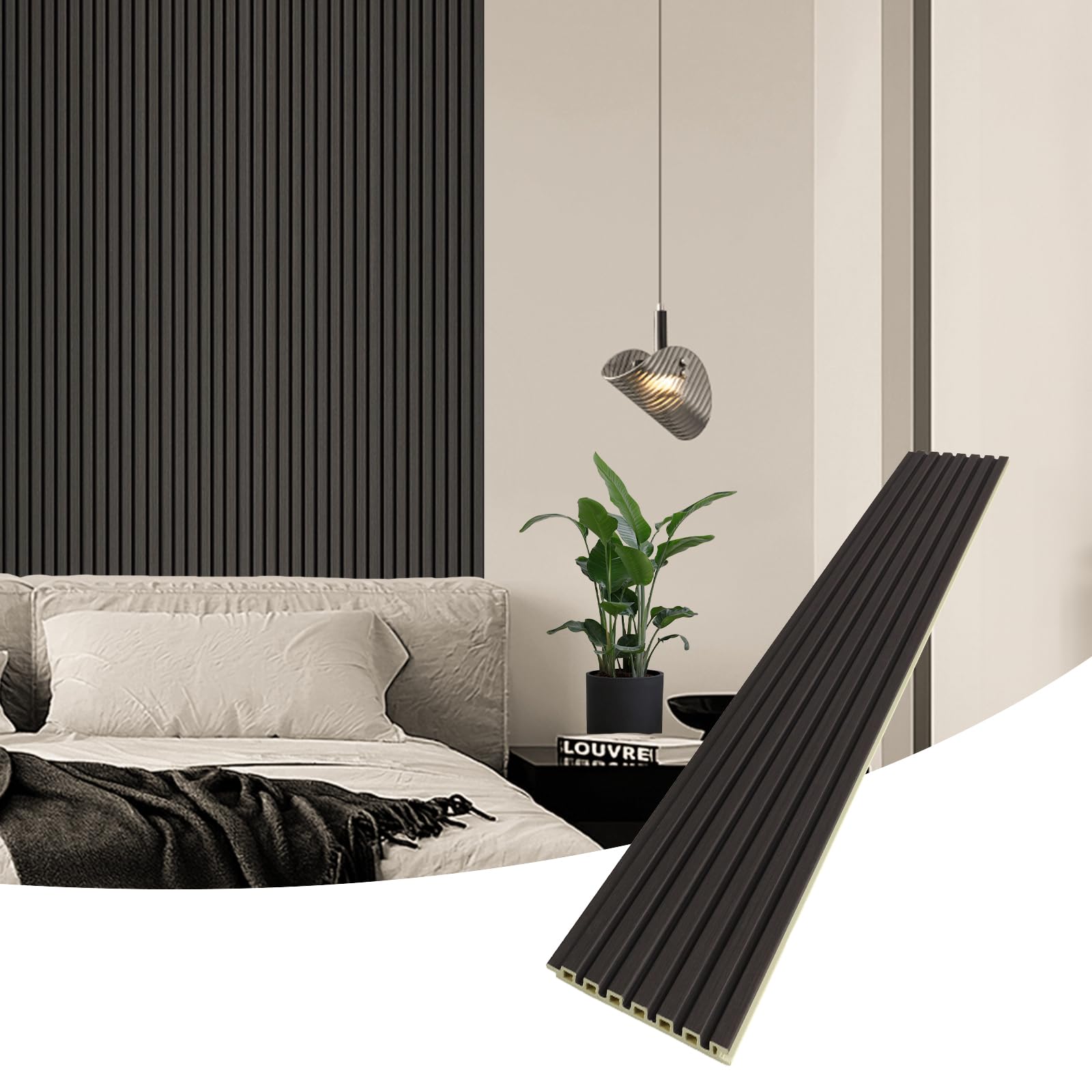 JINDOLI WPC Wall Panels for Interior Wall Decor 8 Pack 107x6 Inch 3D ...