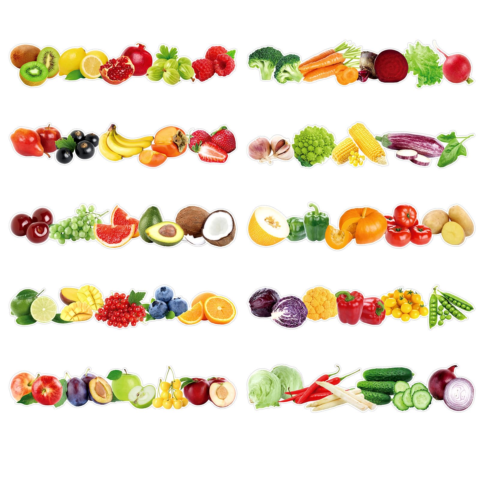Mua 60 Pcs 69 ft Fruit Vegetable Bulletin Board Borders 10 Design ...