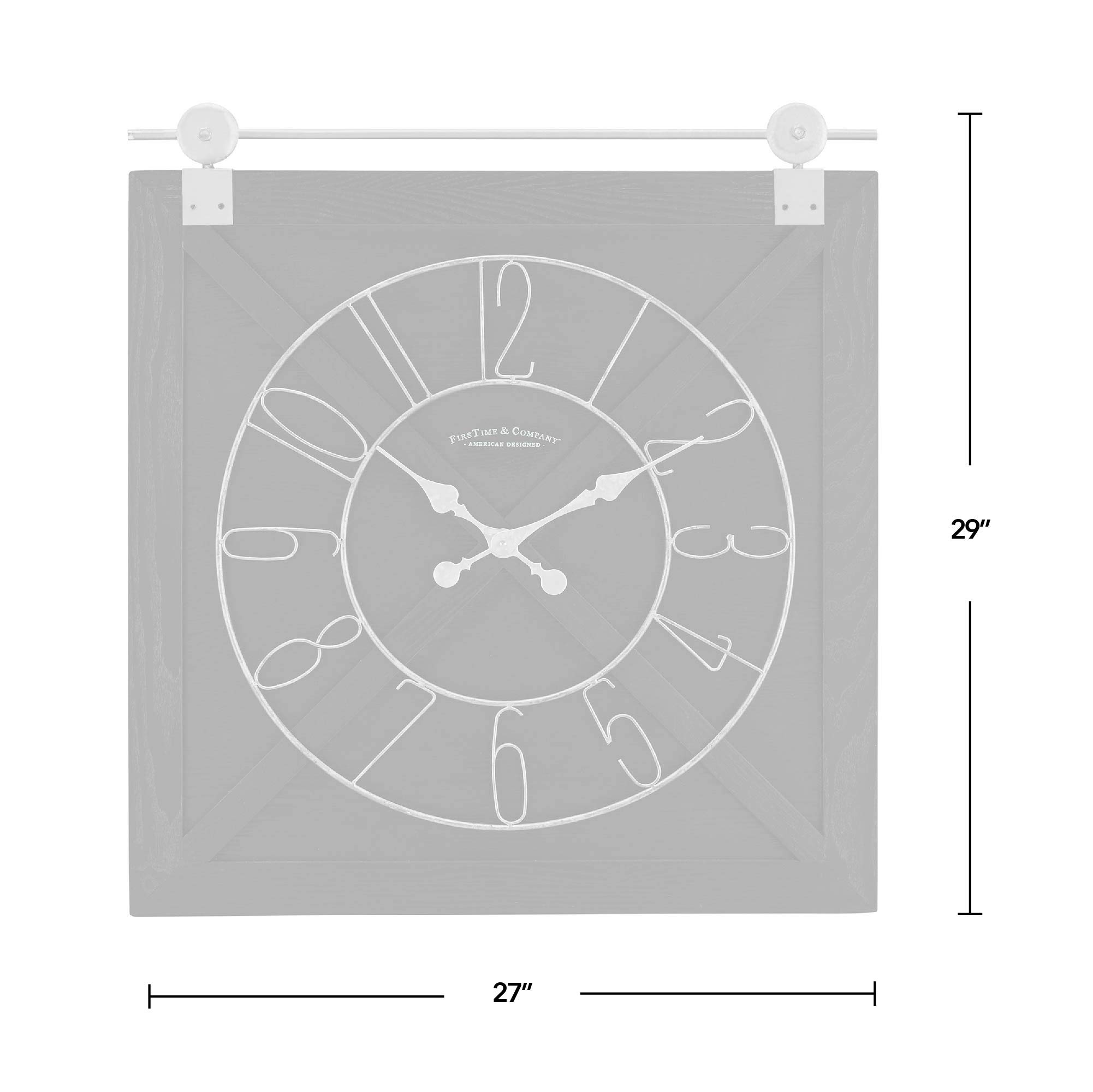 Mua Black Farmstead Barn Door Wall Clock for Home Office, Kitchen ...