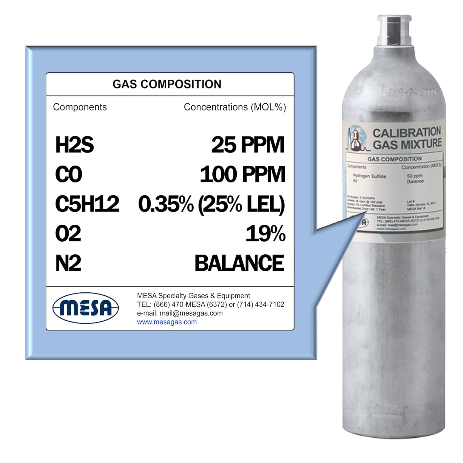 25 PPM HYDROGEN SULFIDE, 100 PPM CARBON MONOXIDE, 0.35% (25% LEL ...