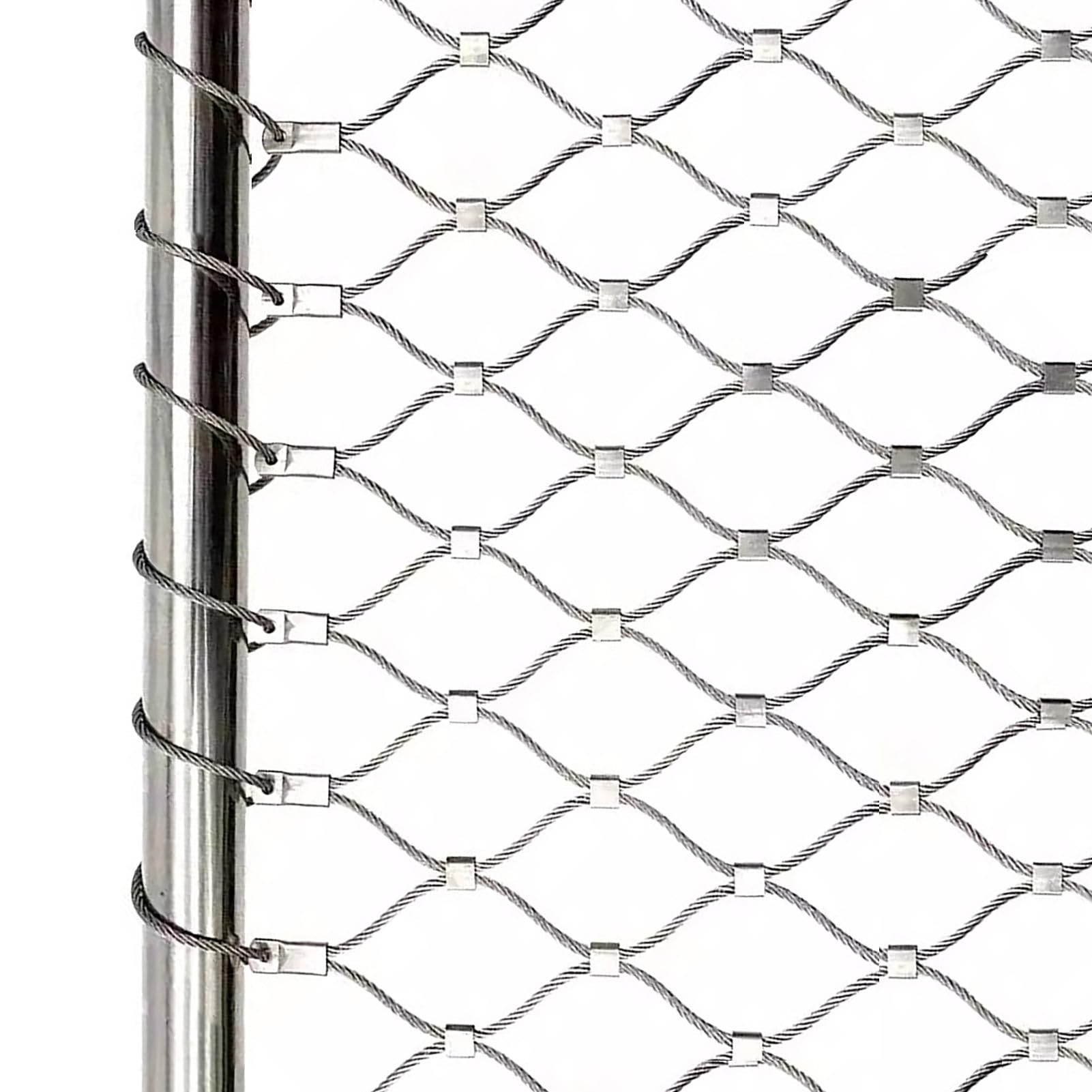 RAUMPA 304 Stainless Steel Wire Rope Net 4 ft x 6ft Coil Metal Flexible ...