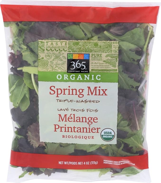 365 Everyday Value, Organic Spring Mix, 4 OZ: Amazon.com: Grocery ...