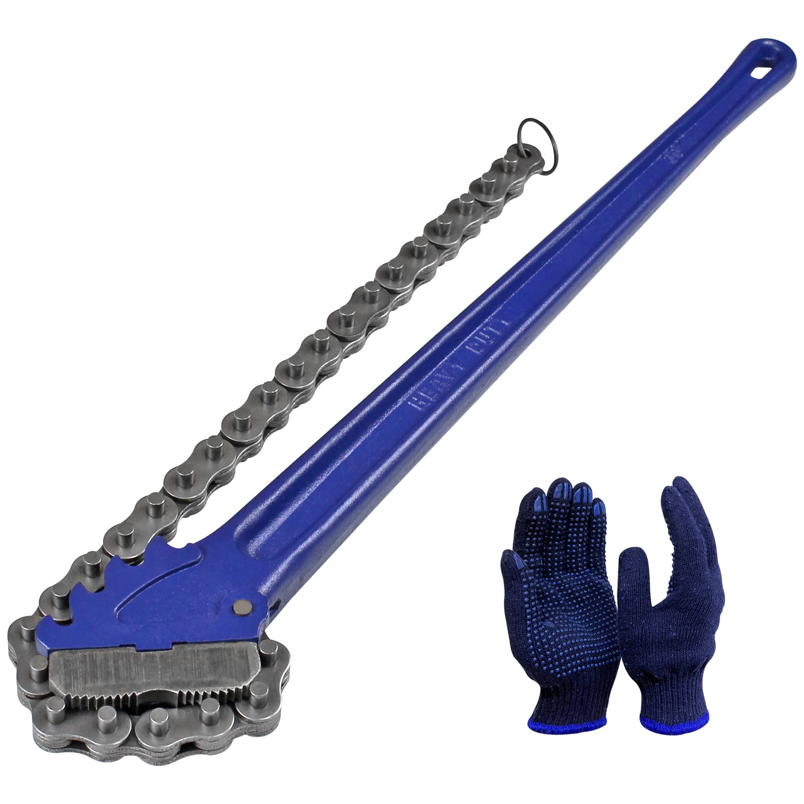 KARRYTON 36" Chain Pipe Wrench 4.3" - 7.5" Pipe Diameters, 30" Chain ...
