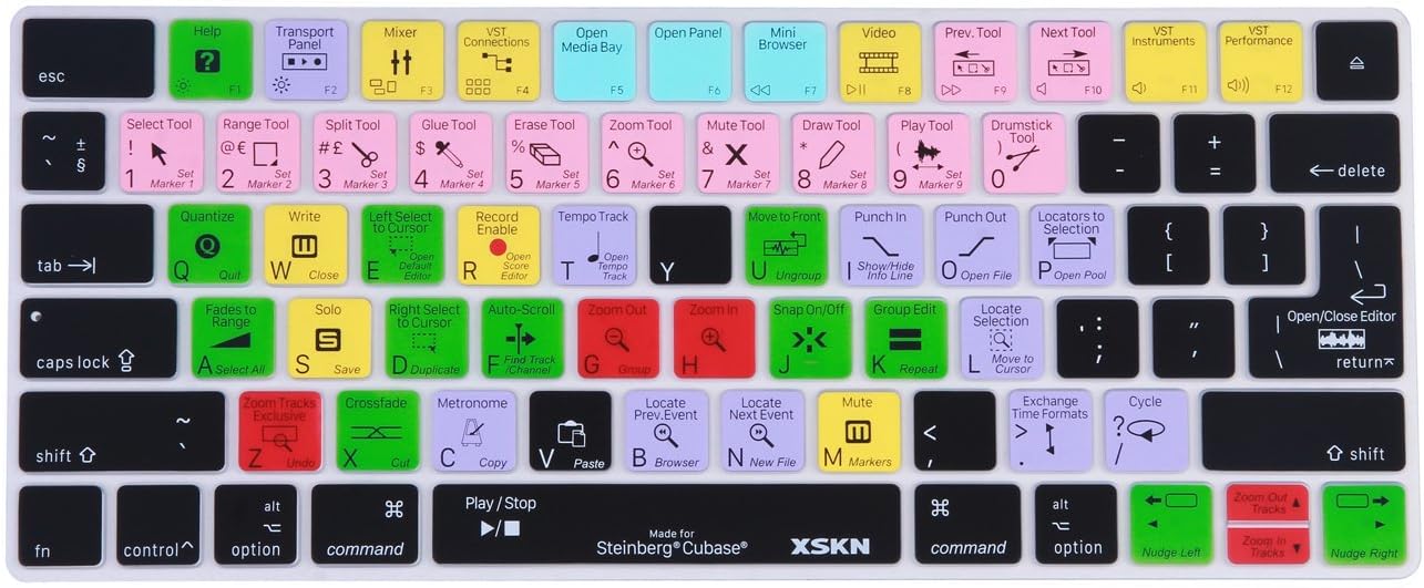 Amazon.com: XSKN Steinberg Cubase Silicone Shortcut Keyboard Skin for ...