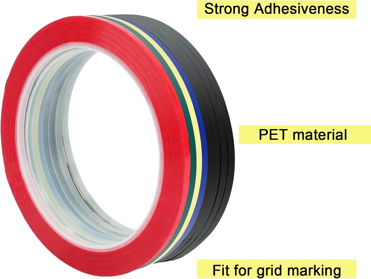Whiteboard Tape Grid Marking Tape, KissDate 8 Pieces 3 mm Width Colored ...
