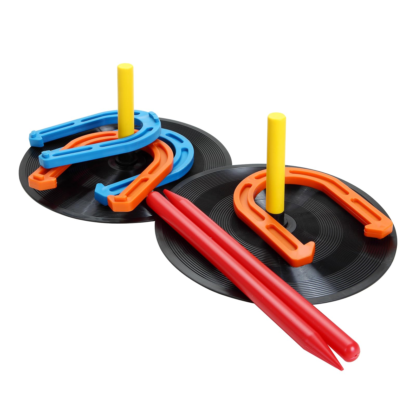 ISANCHA Rubber Horseshoes Set Outdoor&Indoor Includes 4 Horseshoes,2 ...