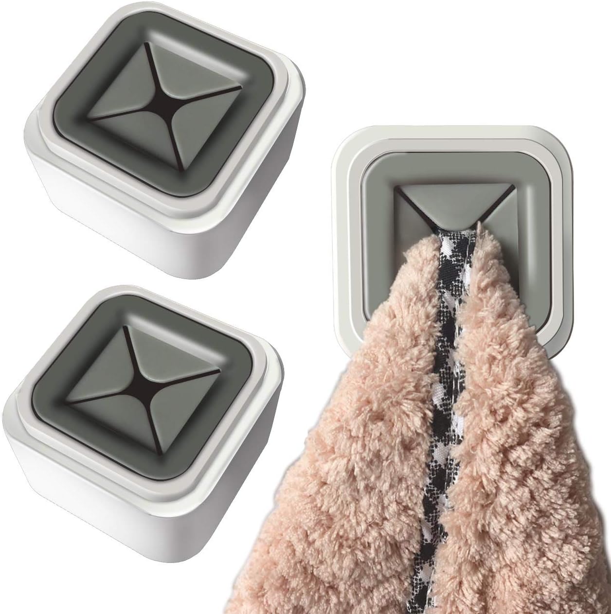 3pcs Push Grip Tea Towel Holders Stainless Steel Self Adhesive Dish 3pcs Push Grip Tea Towel Holders Stainless Steel Self Adhesive Dish
