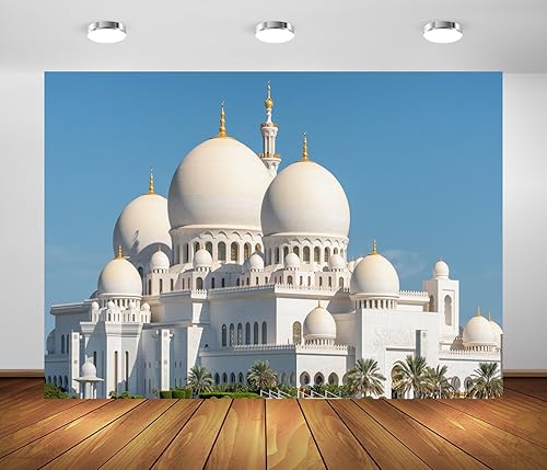 BELECO 5x4ft Fabric Grand Mosque Backdrop Abu Dhabi Muslim Ramadan Arab ...