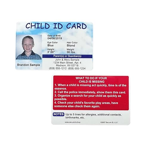 Personalized Child Identification Card – Custom Photo ID for Kids with ...