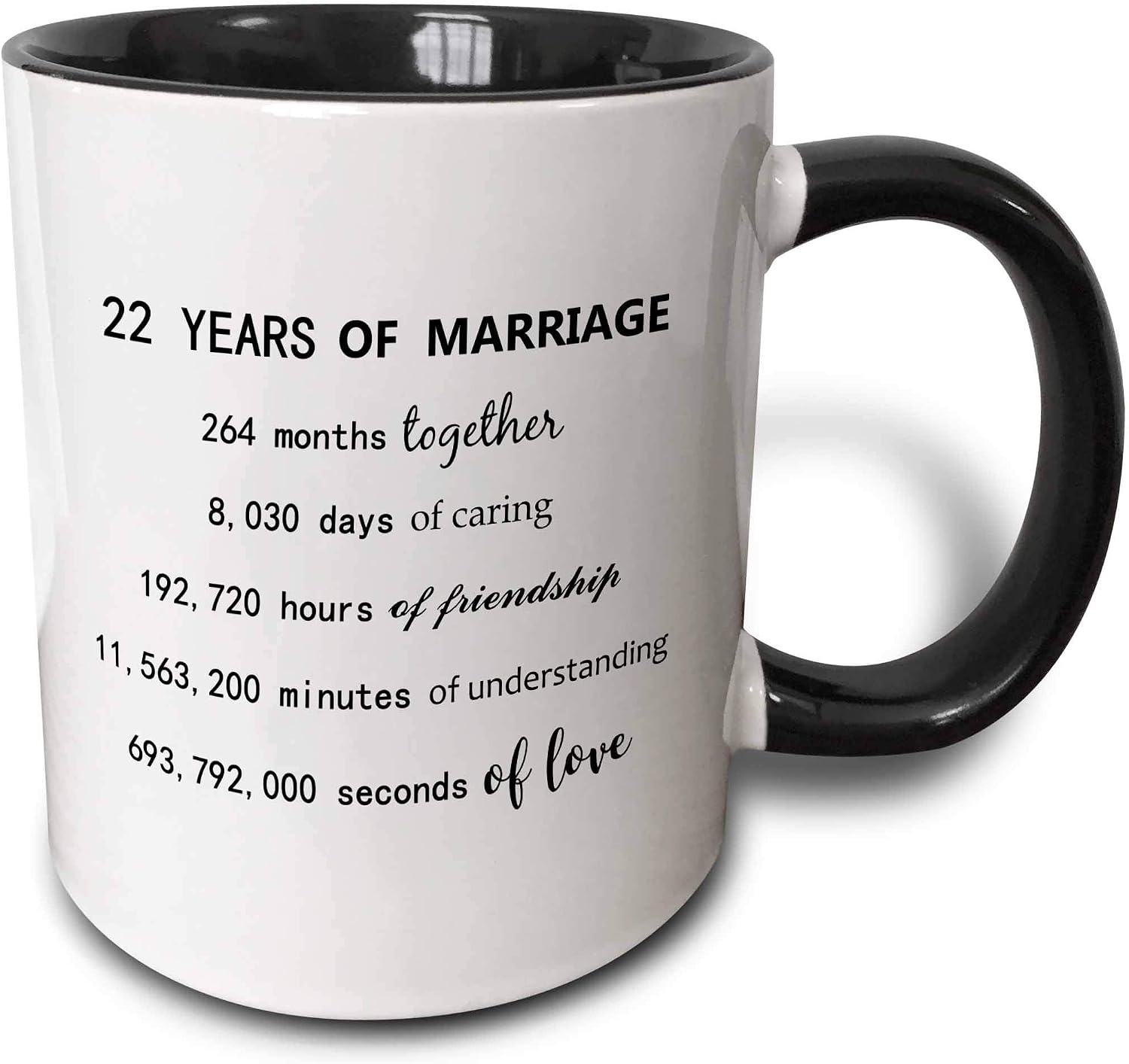 3dRose 22 años de matrimonio 22º aniversario de boda en meses, días ...