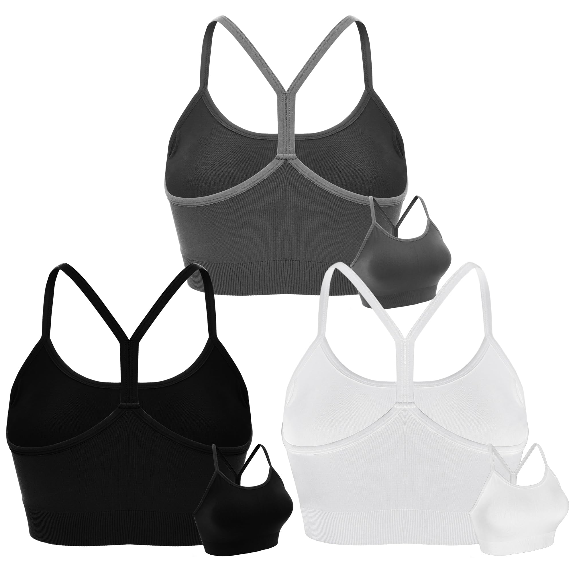 Double Couple Women Y Back Sports Bras for Women Thin Strap Workout ...