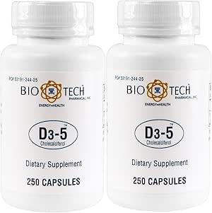 Amazon.com: Biotech D3-5 5000iu Capsules, 250 Count: Health & Personal Care
