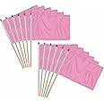 Amazon.com: Pink Solid Color 12x18in Stick Flag - 1 dozen pack : Office ...