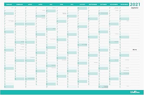 Grand calendrier annuel effaçable – Calendrier mural XL 61 x 91 cm ...