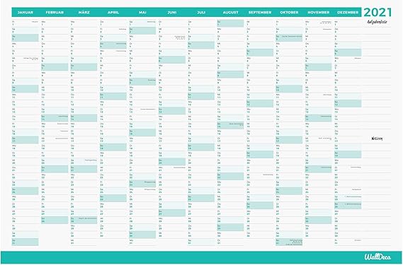 Grand calendrier annuel effaçable – Calendrier mural XL 61 x 91 cm ...