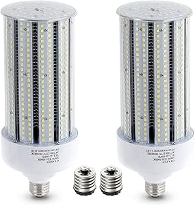 2-Pack 100W LED Corn Bulbs,5000K,AC110-277V,14000lm,E26/E39 Base,LED ...
